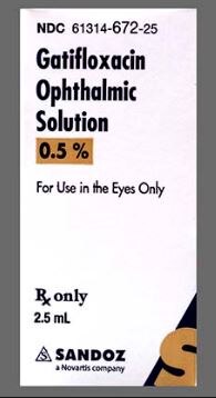 Gatifloxacin 0.5% Ophthalmic Solution (Zymaxid) 2.5ml